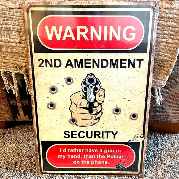Wall Decor | New Heavy Duty Steel Warning 2nd Amendment Metal Sign ...